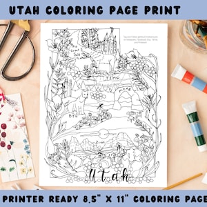 Utah Coloring Page, Utah Map Coloring Page, Utah Printable Coloring ...
