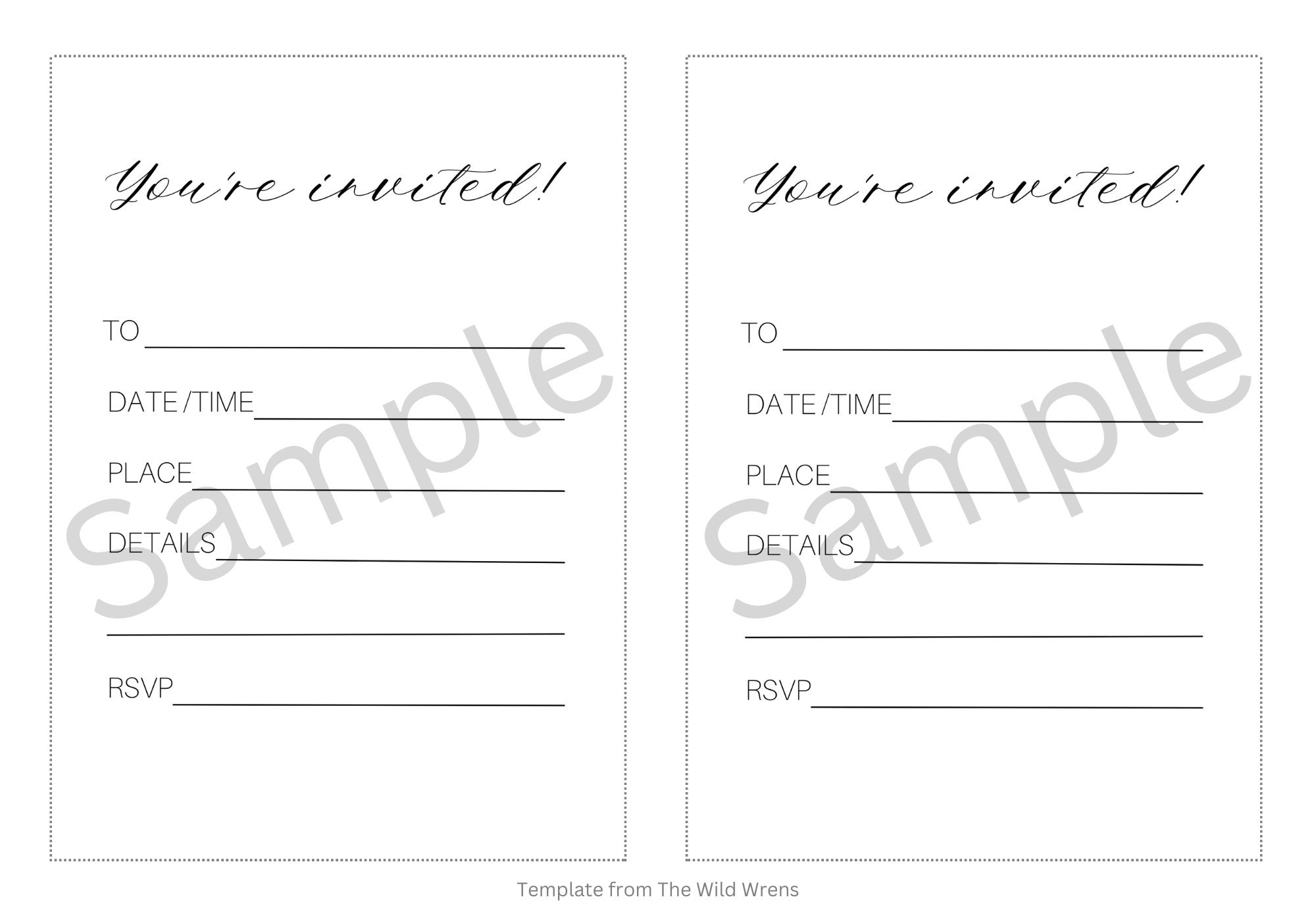 PRINTABLE Blank Fill-in Invitation for Any Occasion - Etsy