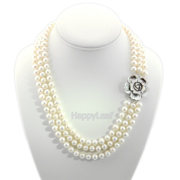 3 Strand Pearl Etsy