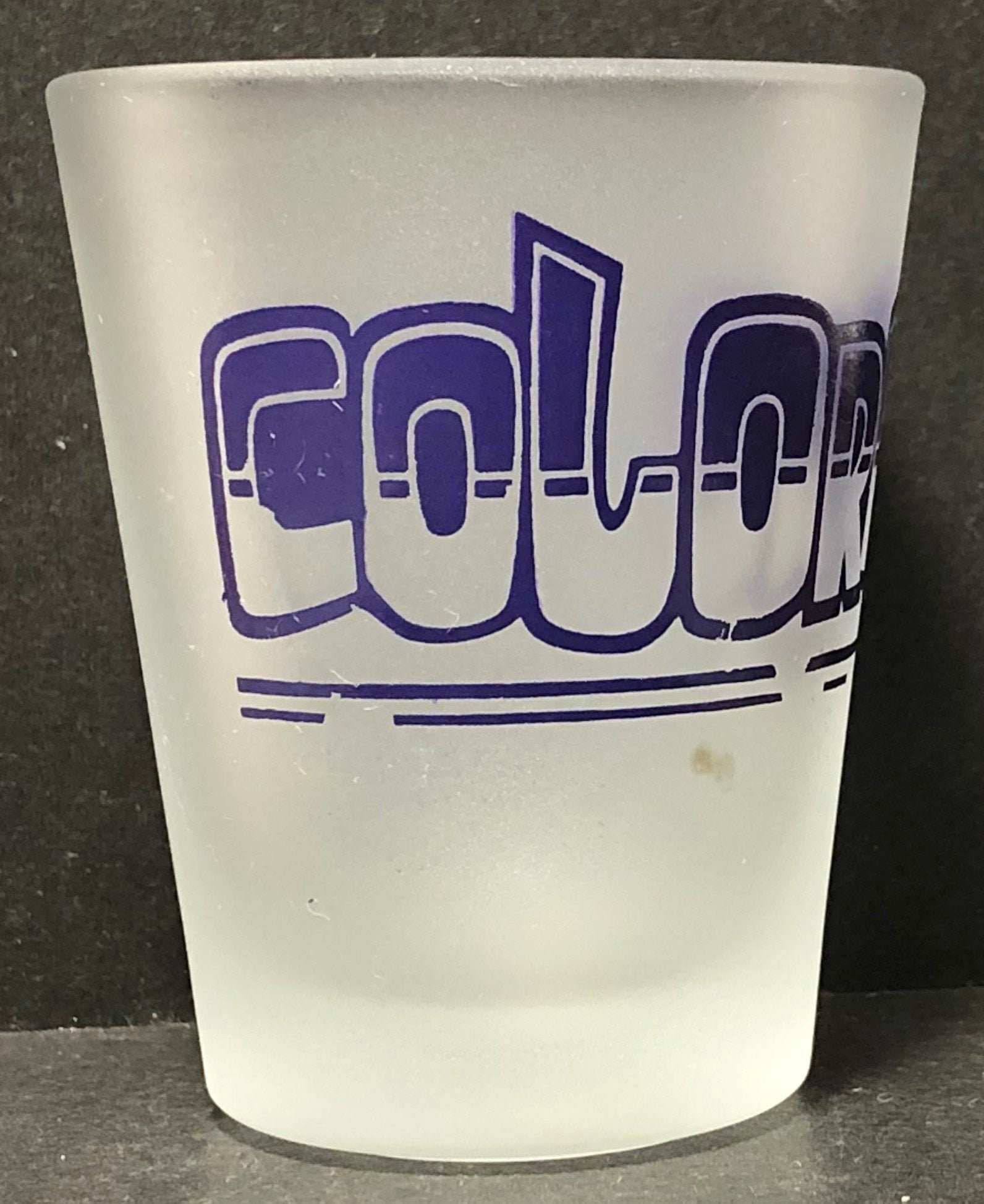 Colorado in Dark Blue on 1oz Frosted Glass Shot Glass NEW - Etsy Israel
