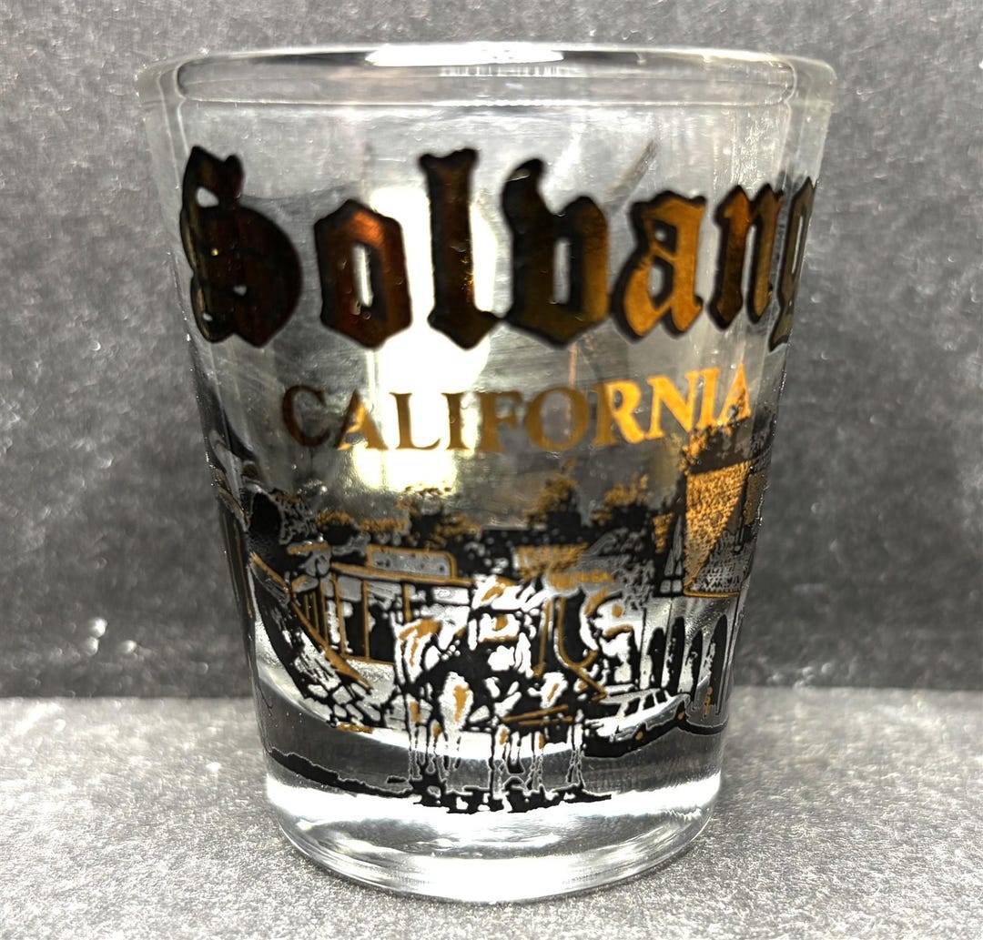 Solvang, California Windmill, Flag & Village in 22K Gold on 1oz Glass ...