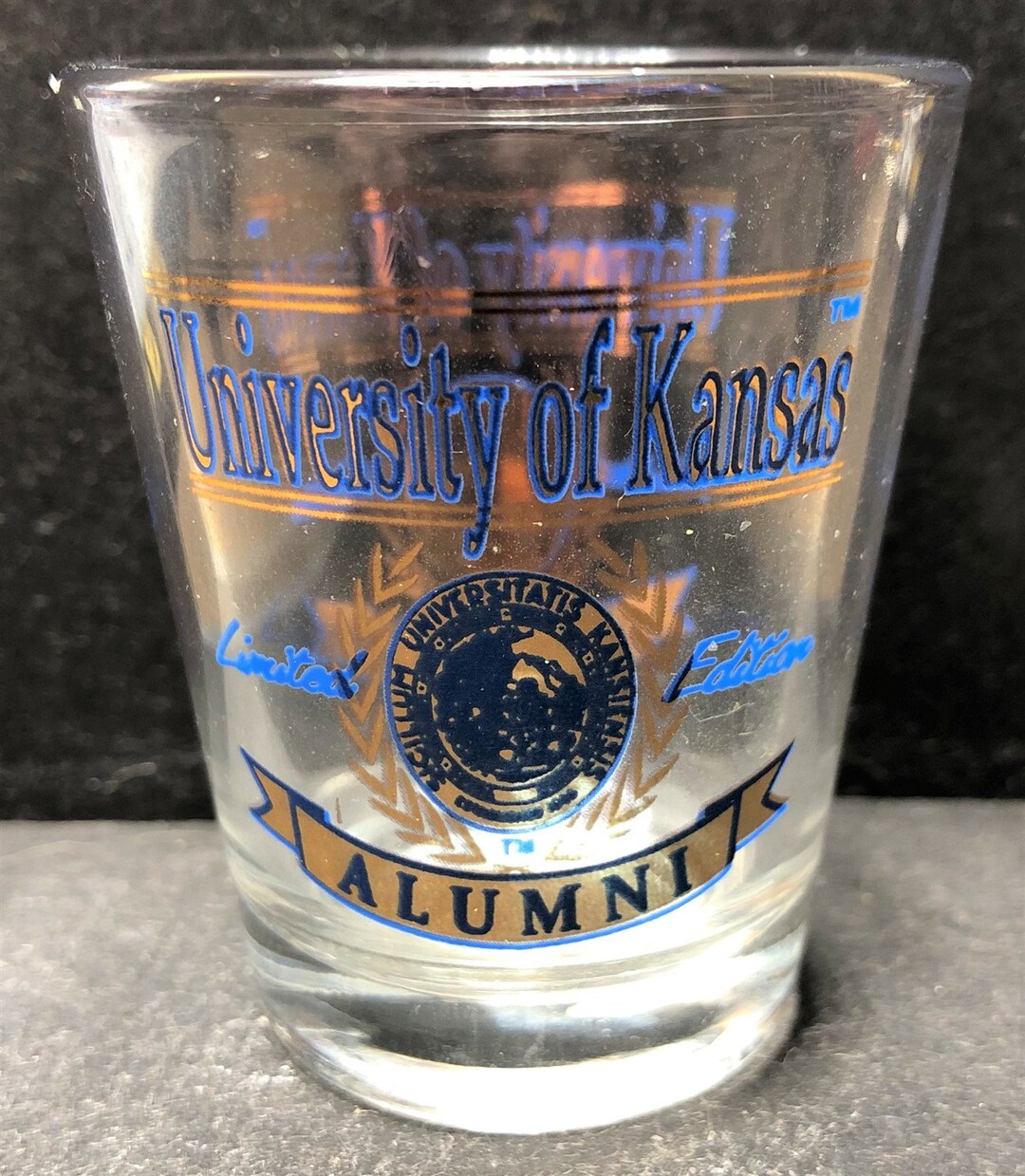 University of Kansas Alumni on 1oz Glass Shot Glass - NEW - Etsy