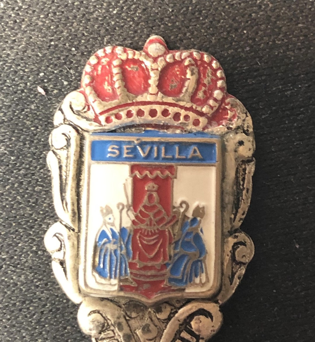 Sevilla Spain With Crown and Crest top on Souvenir Spoon - Etsy