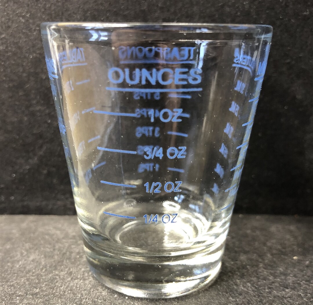 Measuring Glass: Ounces, Milliliters, Teaspoons and Tablespoons on 1oz ...