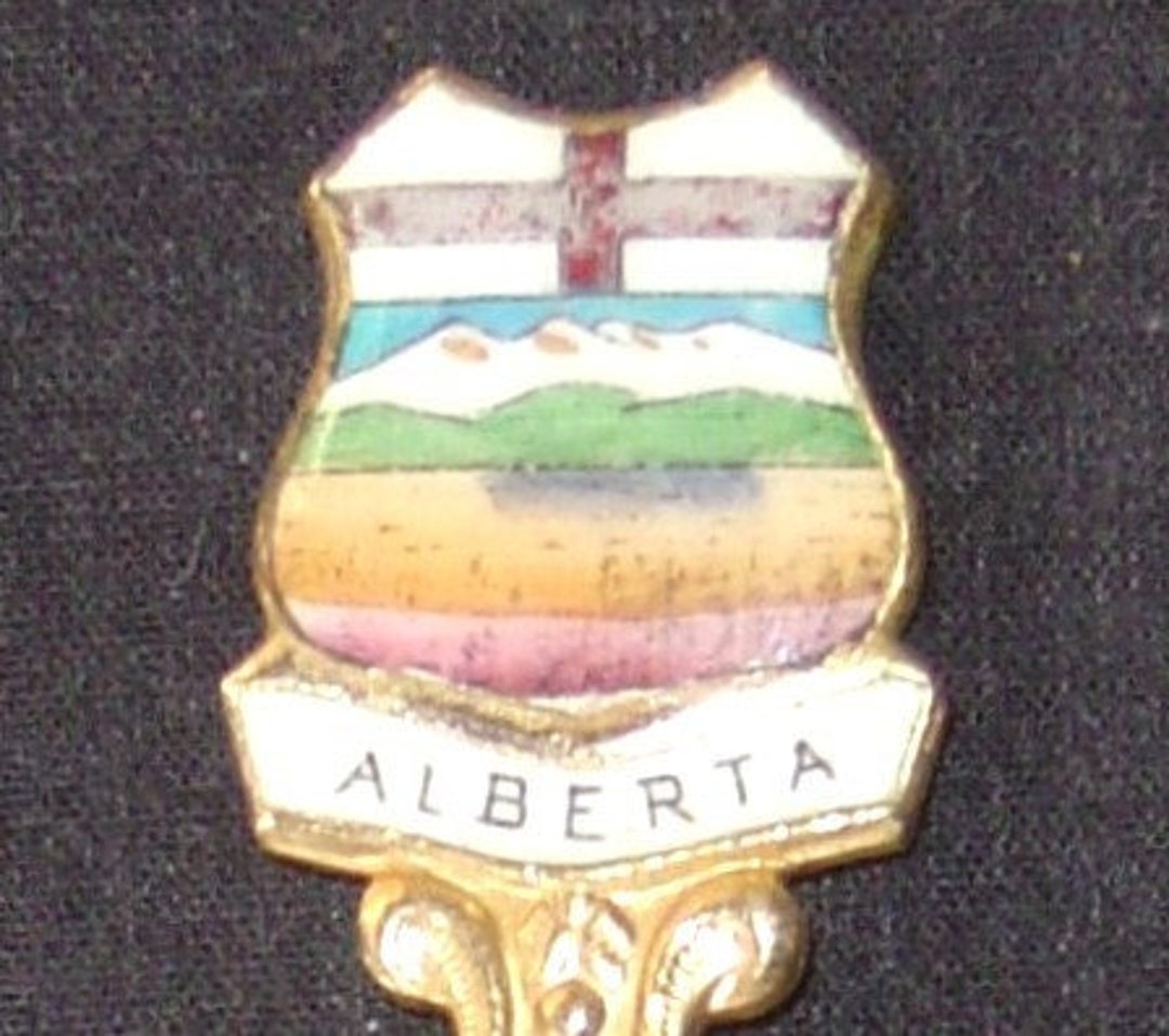 Alberta, Canada With Crest (top) Banff Alta (bowl) on Brass Souvenir ...