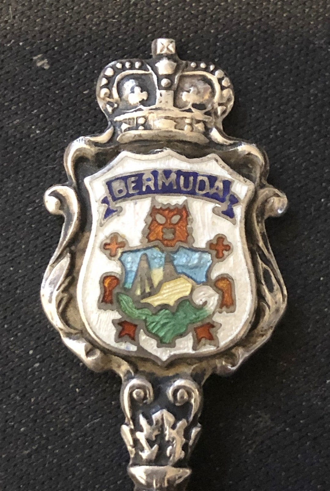 Bermuda With Crest and Crown on Sterling Silver Souvenir Spoon - Pre ...