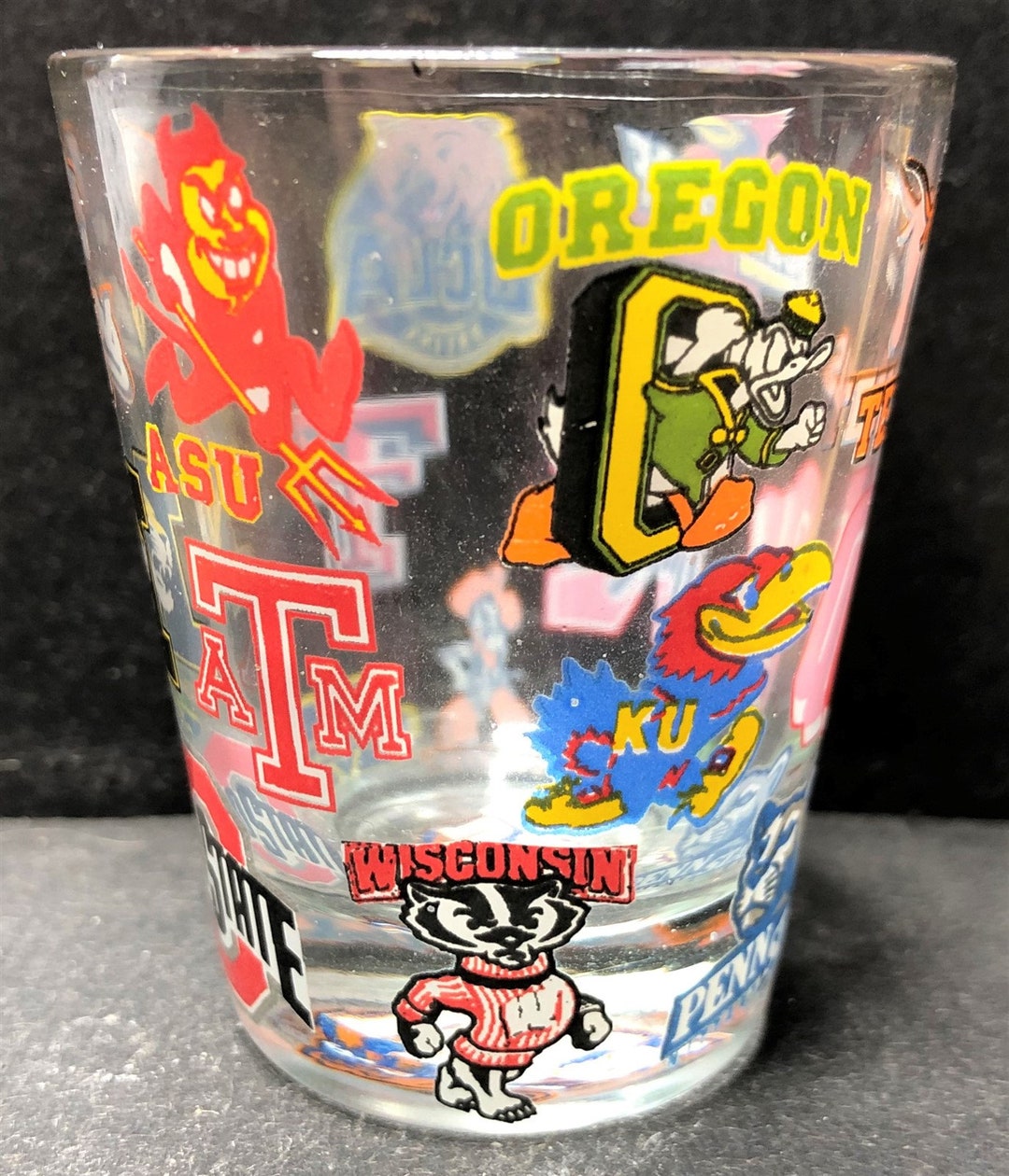 19 Different Western College Emblems on 1oz Clear Glass Shot Glass ...