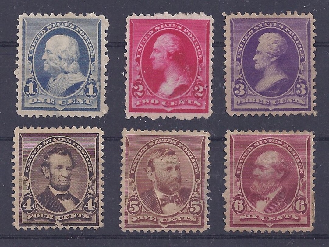Collector Stamps ~ United States Scott # 219-224 (w/o 219D) MINT No Gum ...
