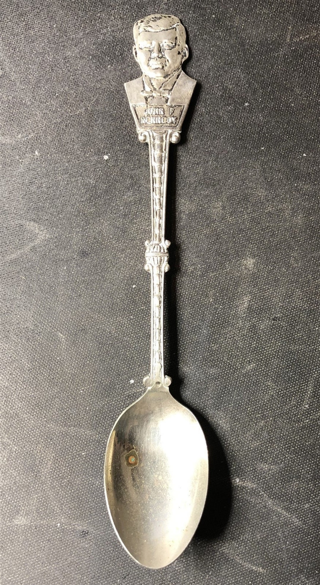 John F Kennedy With Bust (top) on Silver Plated Souvenir Spoon - Pre ...