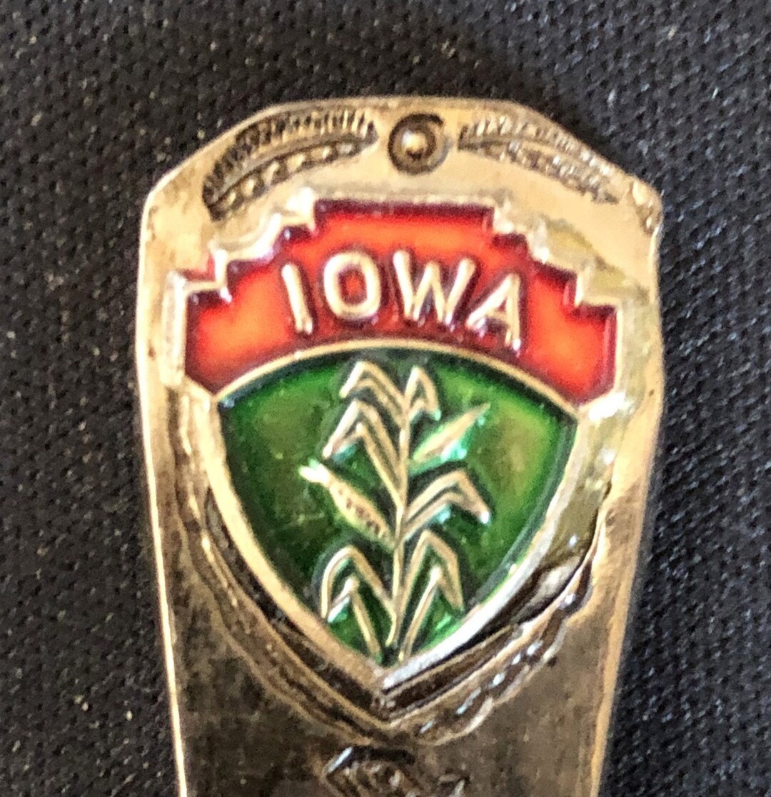 Iowa & Corn Stalk (top) Indian Symbols on Souvenir Spoon - Pre-owned - Etsy