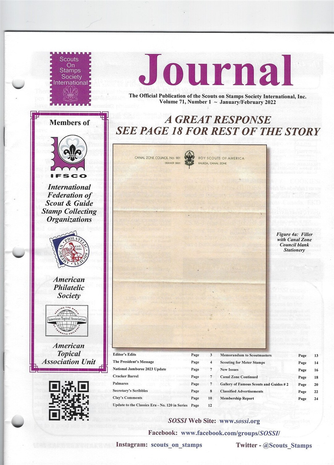 SOSSI Journal {SCOUTS} (2022 Complete) by Scouts on Stamps Society ...
