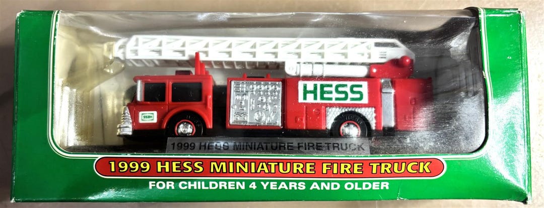 1999 Hess Miniature Fire Truck ~ Red With Hess on the Side of Truck ...