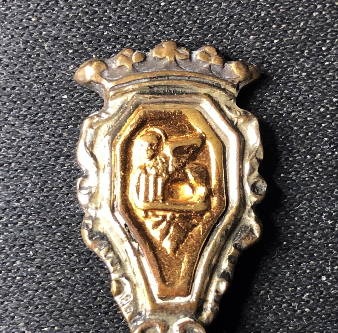 Gryphon Crest (top) Italy on Brass Demitasse Spoon - Pre-owned - Etsy