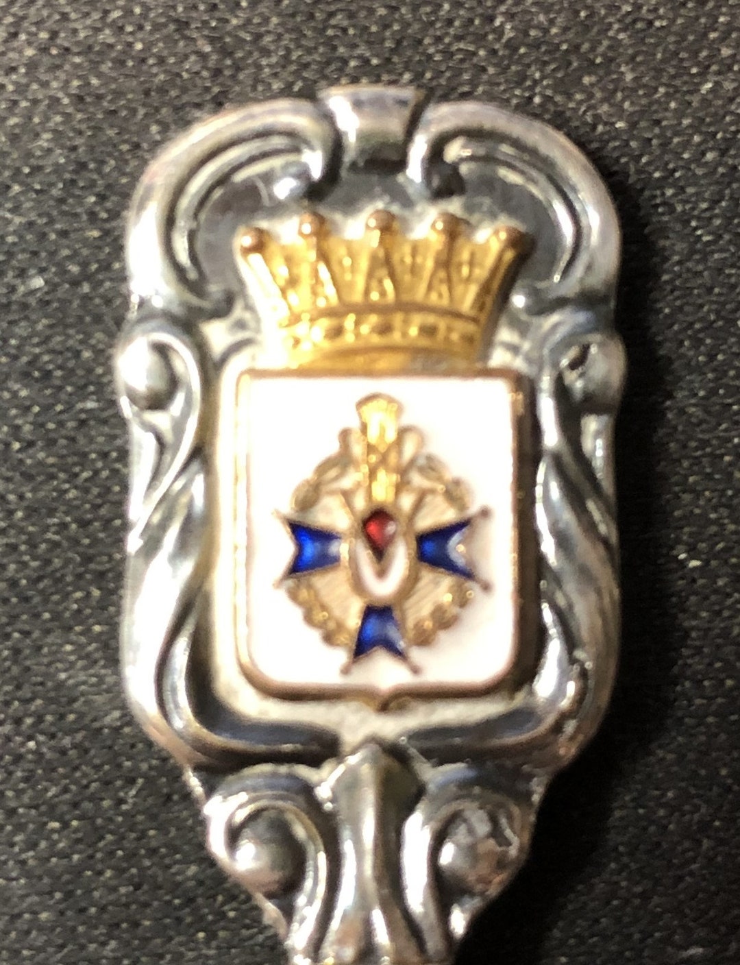 Insignia top Vasa Order stem of America on Silver Plated Souvenir Spoon ...