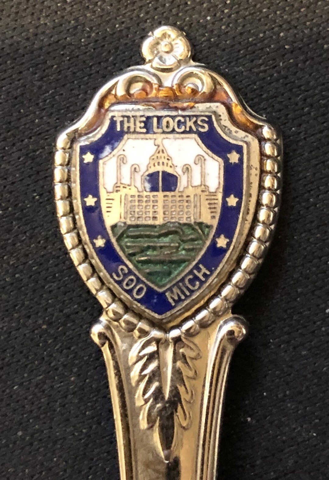 The Locks, Soo, Michigan With Locks (top) on Souvenir Spoon - Pre-owned ...