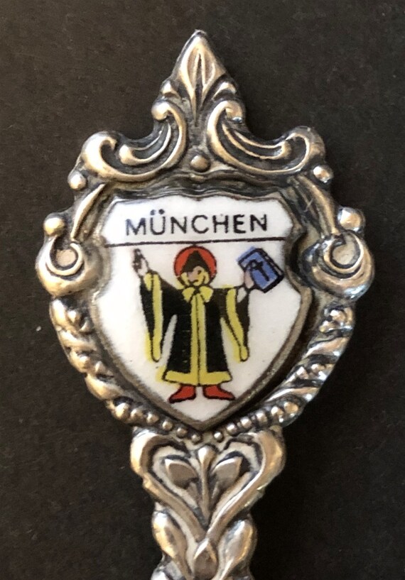 Munchen munich Germany With Monk on Silver Plated Souvenir | Etsy