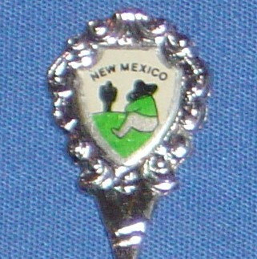 New Mexico With Man and Saguaro (top) & Rope (stem) on Souvenir Spoon ...