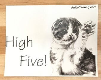 Kitty High Five - Etsy