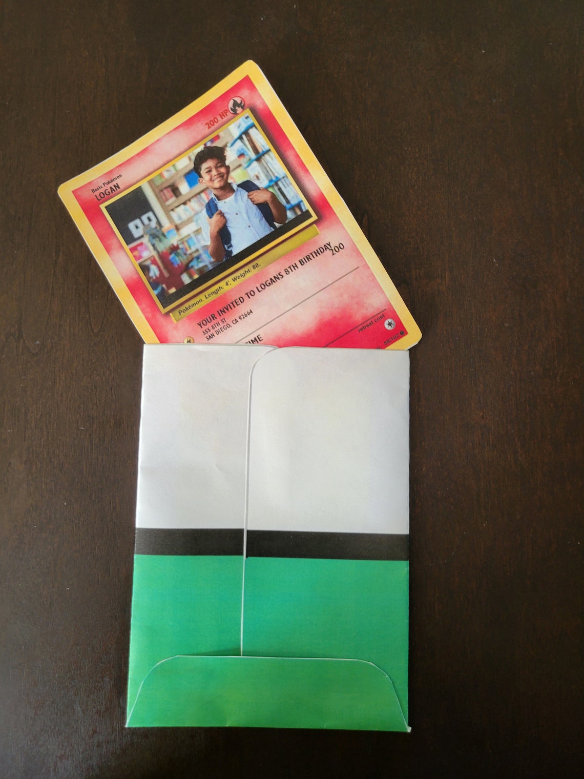 RED Pokemon Envelope Template for Invitations - Etsy