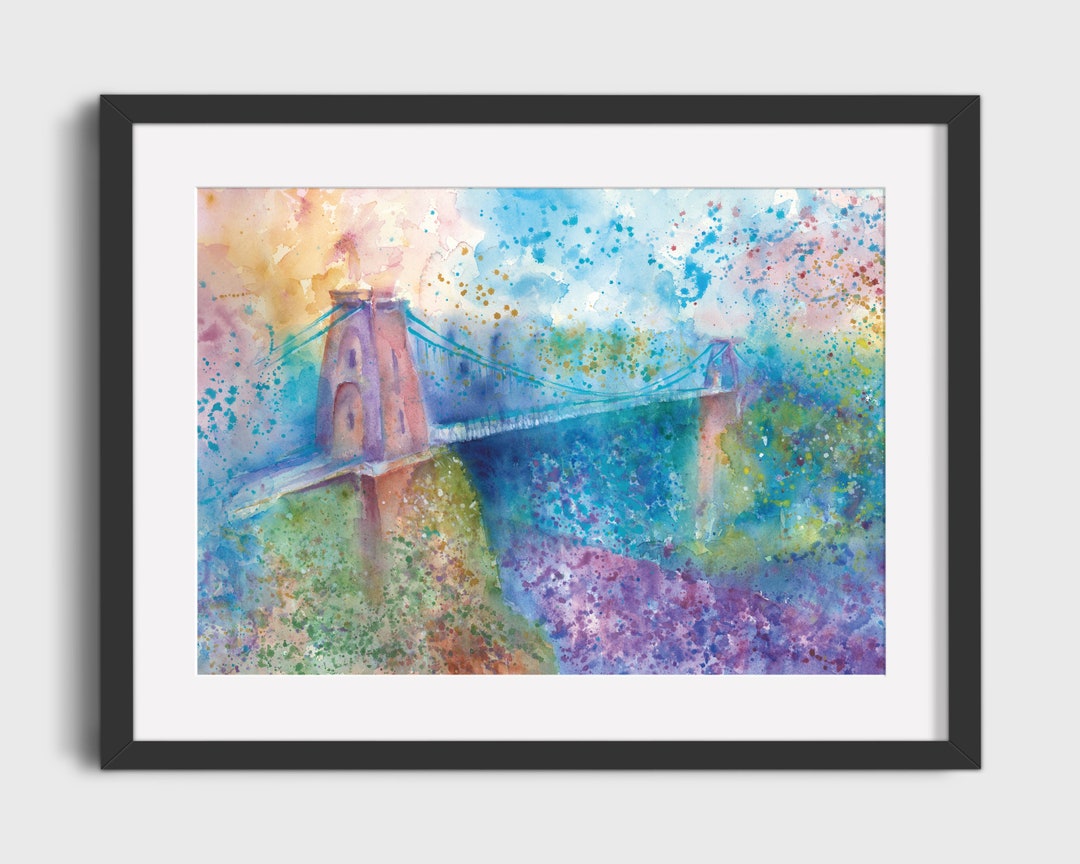Clifton Suspension Bridge Art Print: Bristol Watercolour Painting - Etsy