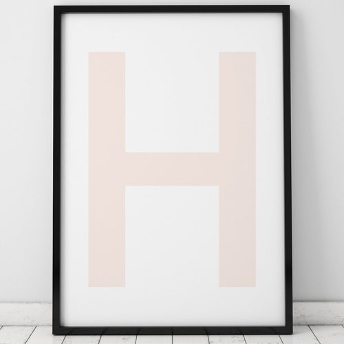 H Letter Print Monogram Wall Art Typography Poster - Etsy