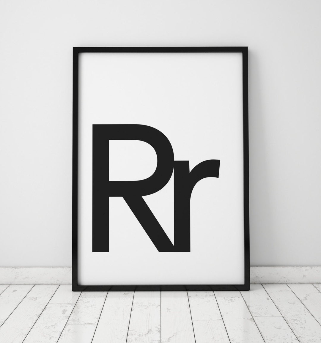 Rr Letter Print, Initial Wall Art, Scandinavian Art, Scandinavian ...