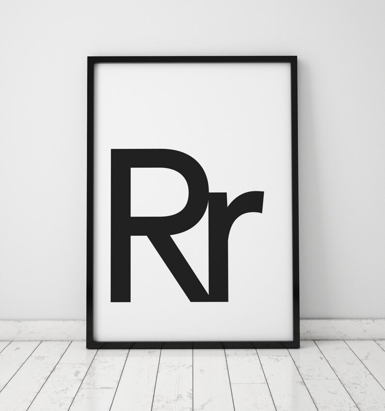 Rr Letter Print, Initial Wall Art, Scandinavian Art, Scandinavian ...