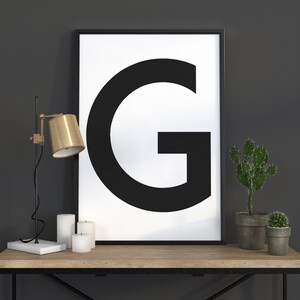 G Letter Print, Initial Wall Art, Scandinavian Art, Scandinavian Poster ...