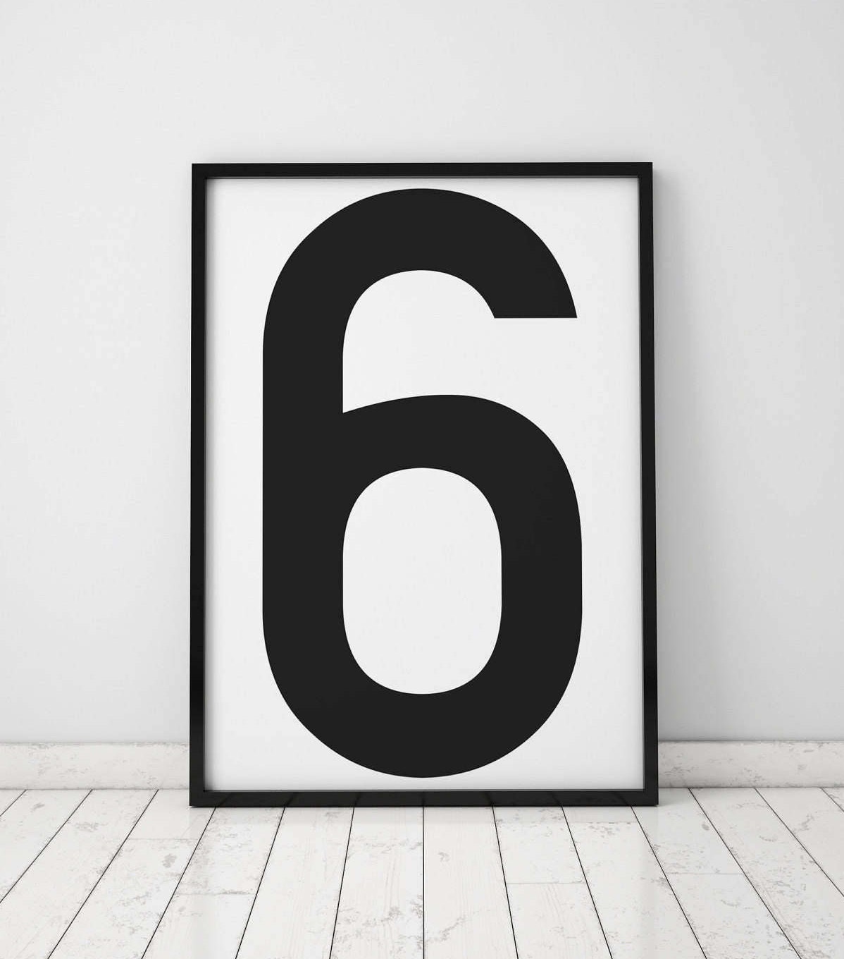 Number 6 Print, 6 Wall Art, Scandinavian Art, Scandinavian Poster ...