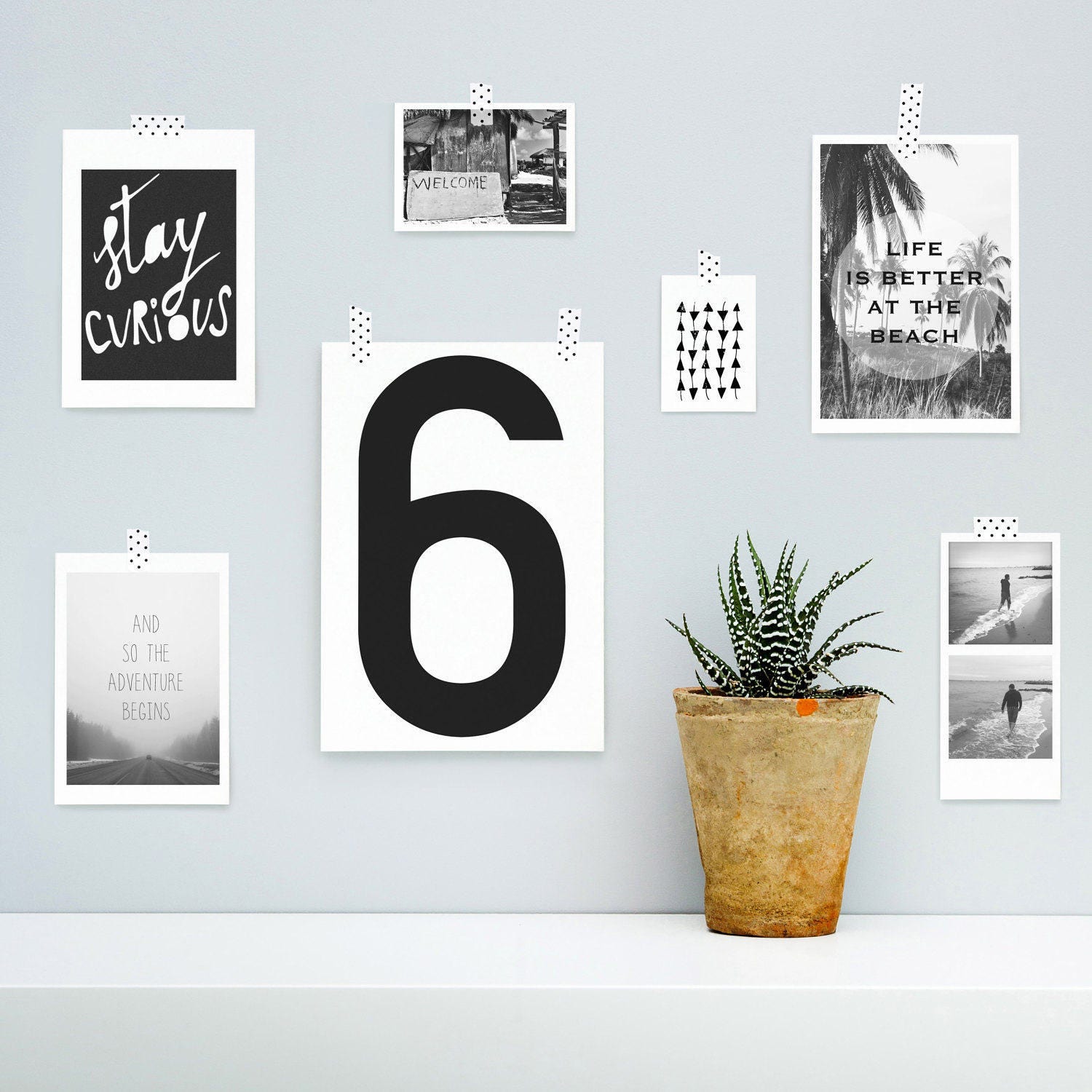 Number 6 Print, 6 Wall Art, Scandinavian Art, Scandinavian Poster ...