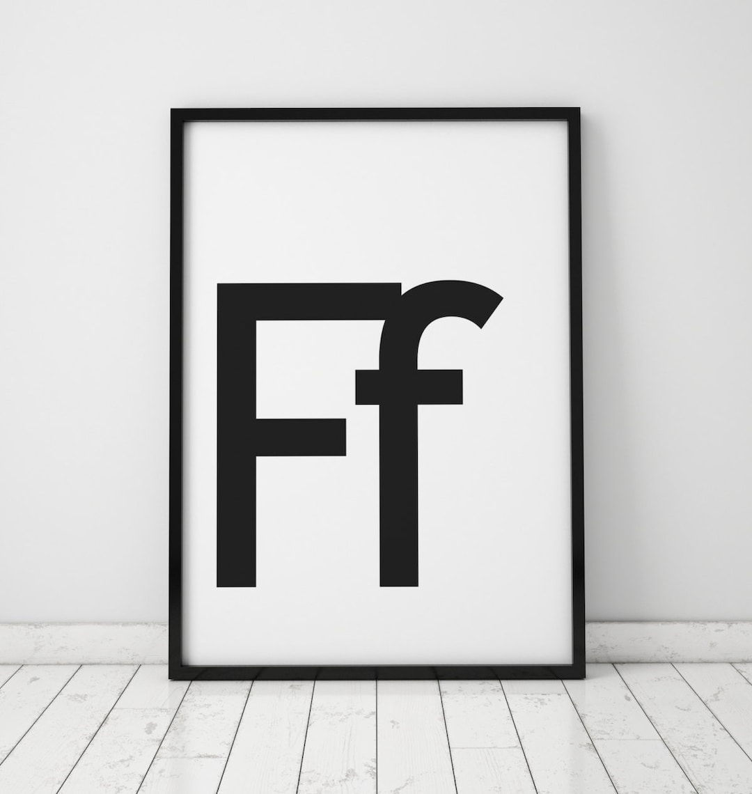 Ff Letter Print Initial Wall Art Scandinavian Art - Etsy