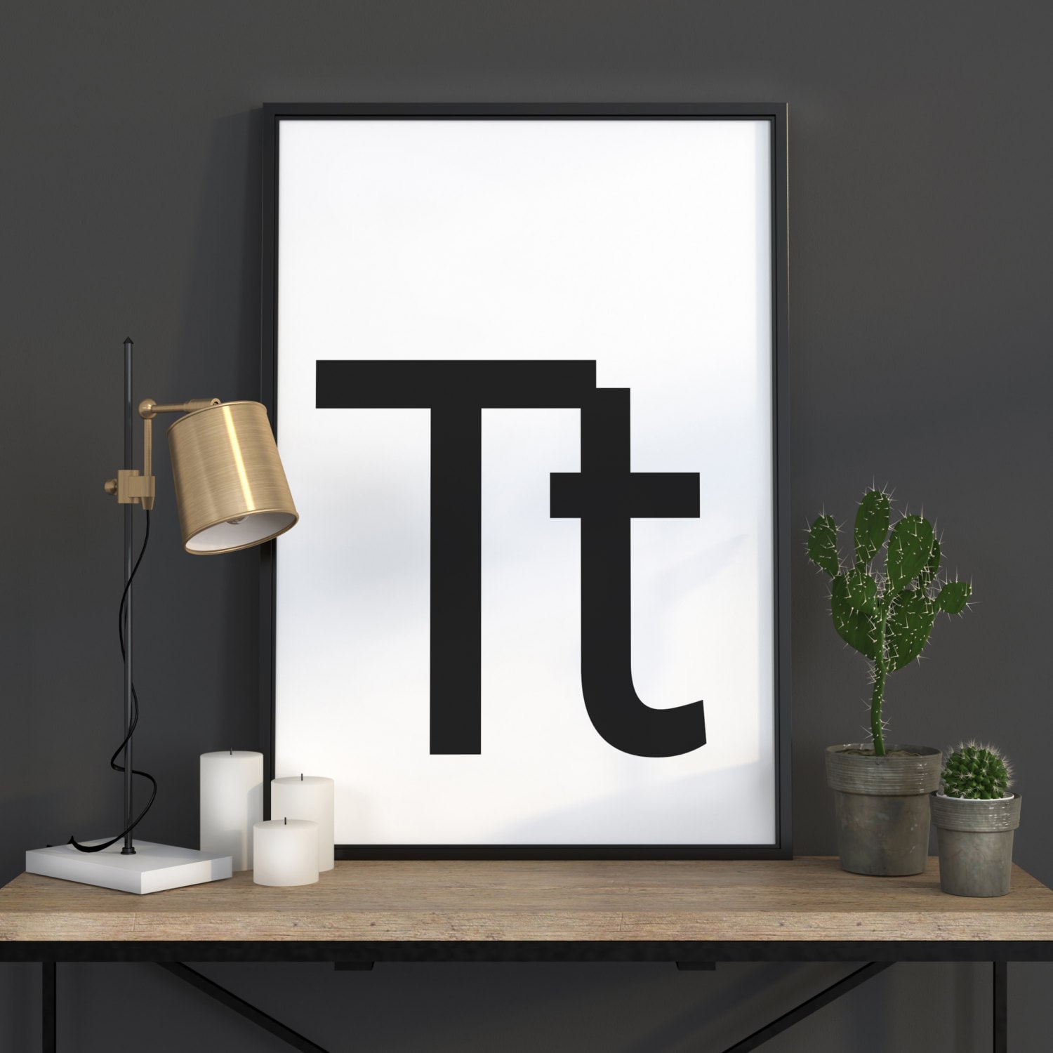 Tt Letter Print, Initial Wall Art, Scandinavian Art, Scandinavian ...