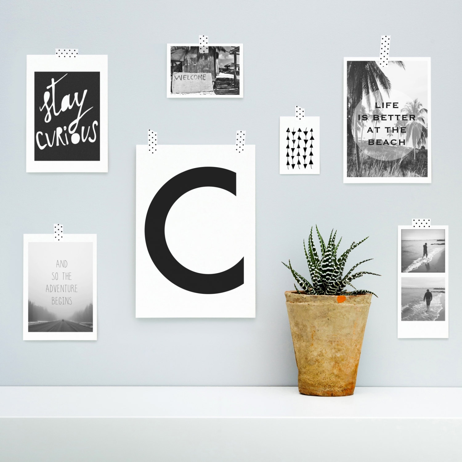 C Letter Print, Initial Wall Art, Scandinavian Art, Scandinavian Poster ...