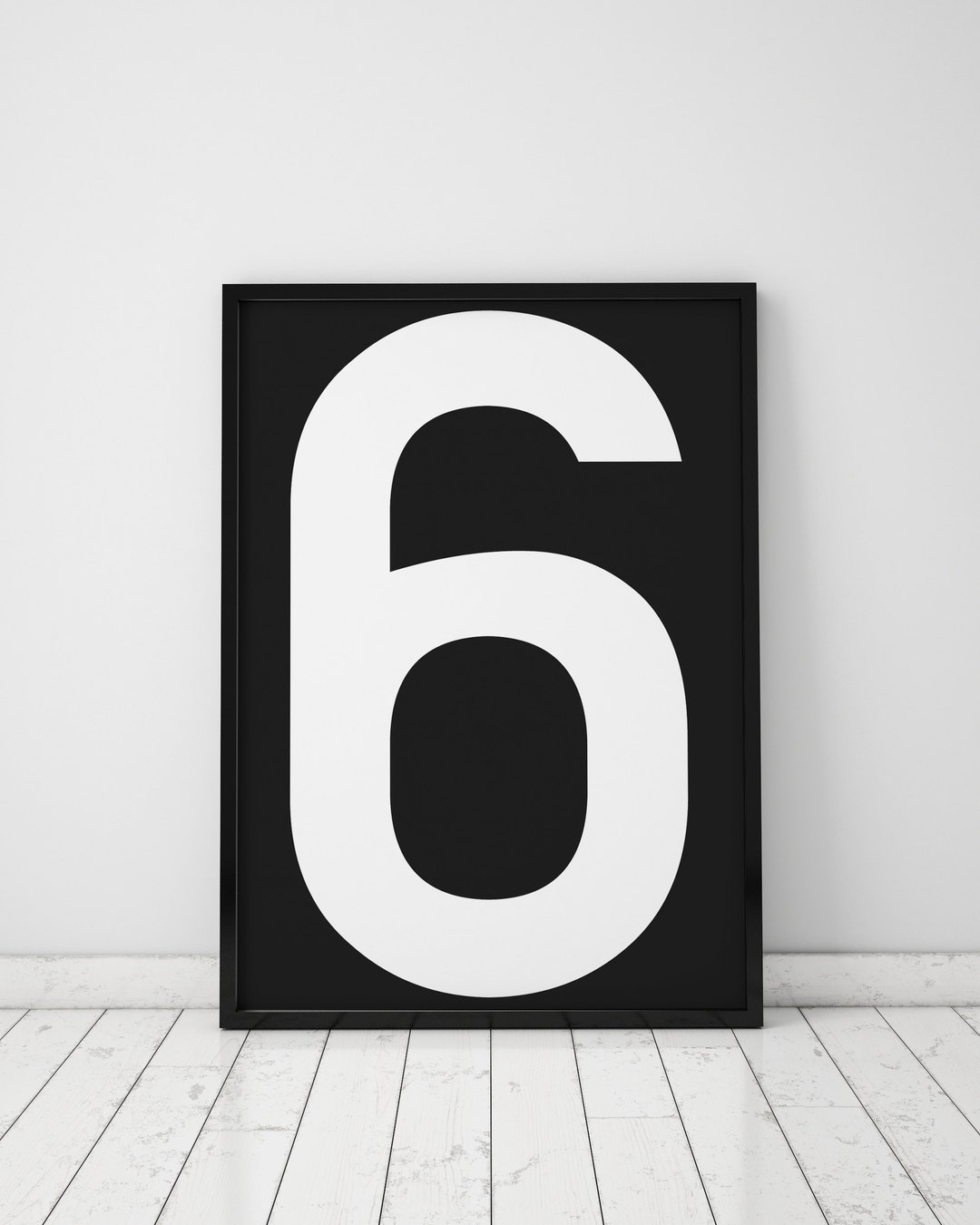 Number 6 Print, 6 Wall Art, Scandinavian Art, Scandinavian Poster ...