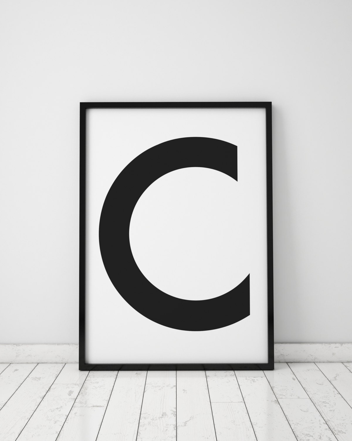 C Letter Print, Initial Wall Art, Scandinavian Art, Scandinavian Poster ...