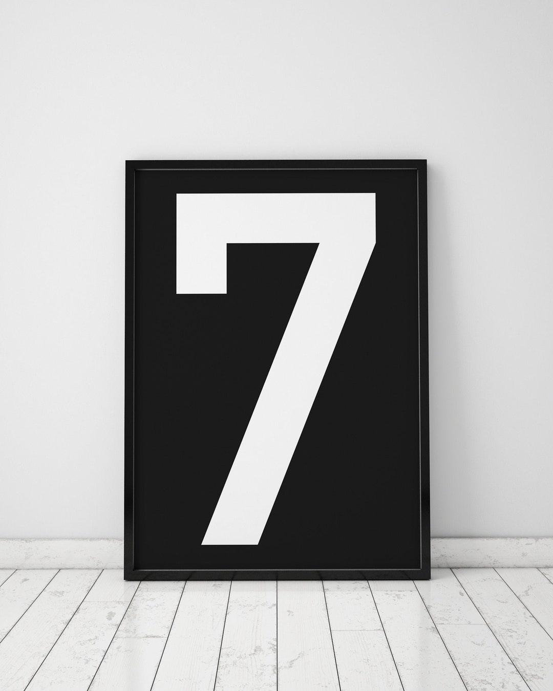 Number 7 Print, 7 Wall Art, Scandinavian Art, Scandinavian Poster ...