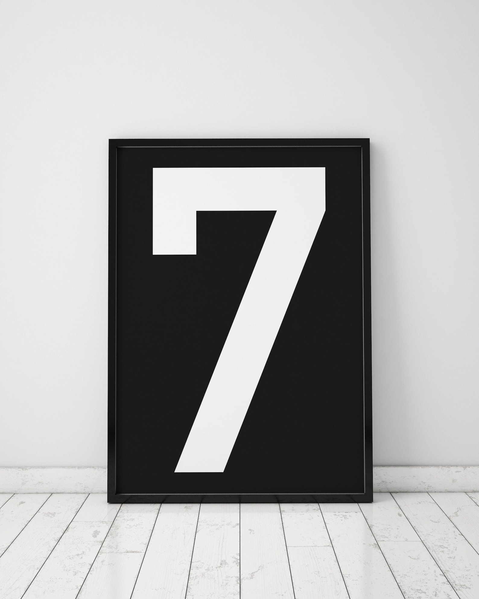Number 7 Print, 7 Wall Art, Scandinavian Art, Scandinavian Poster ...