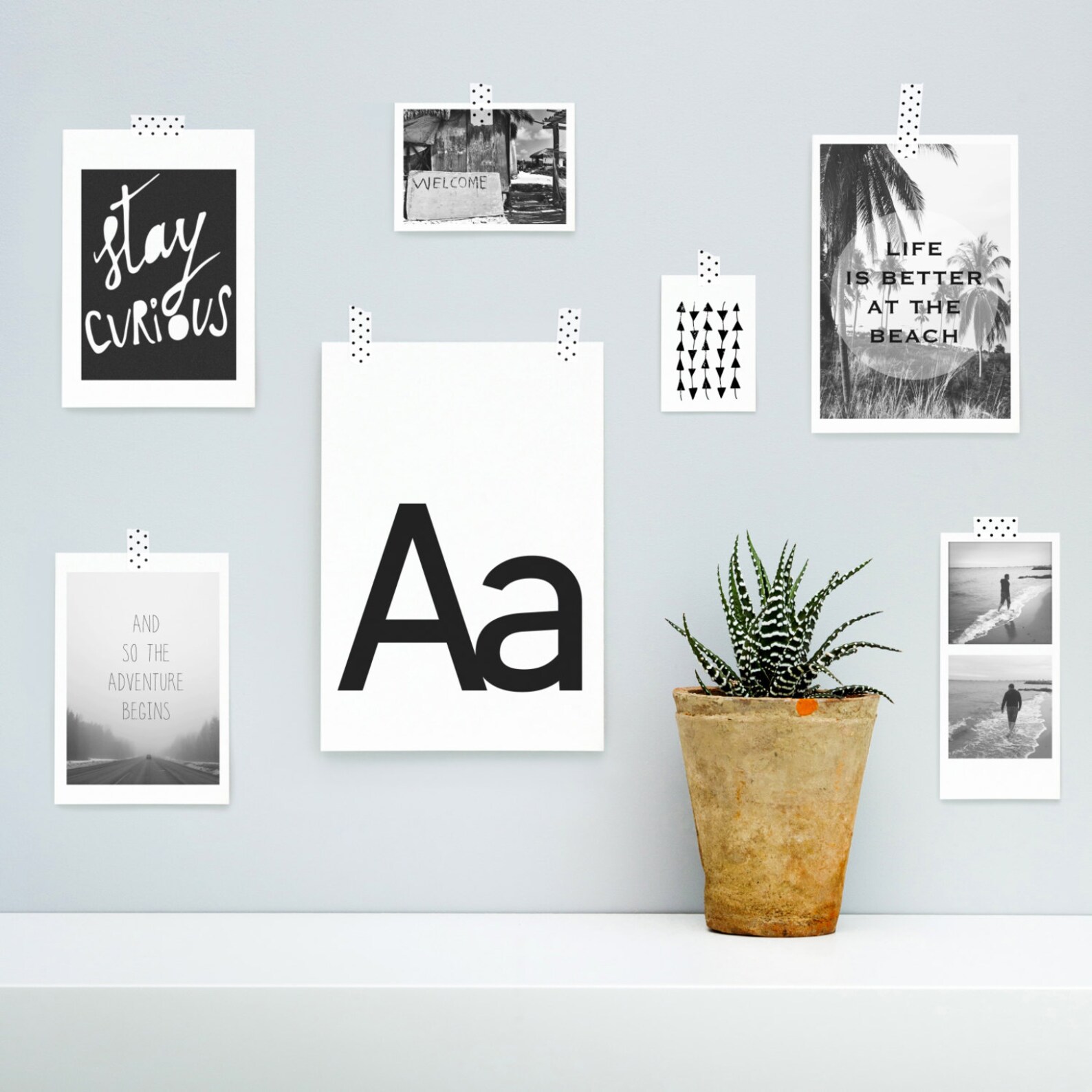 Aa Letter Print Initial Wall Art Scandinavian Art - Etsy UK