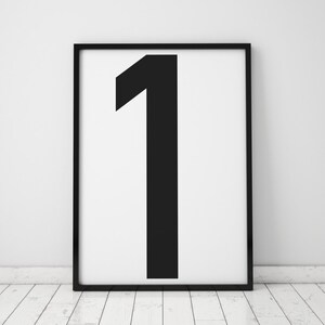 Number 1 Print, Number Wall Art, Scandinavian Art, Scandinavian Poster ...