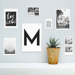 M Letter Print, Initial Wall Art, Scandinavian Art, Scandinavian Poster ...