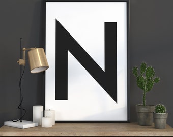 Letter N Poster | Etsy