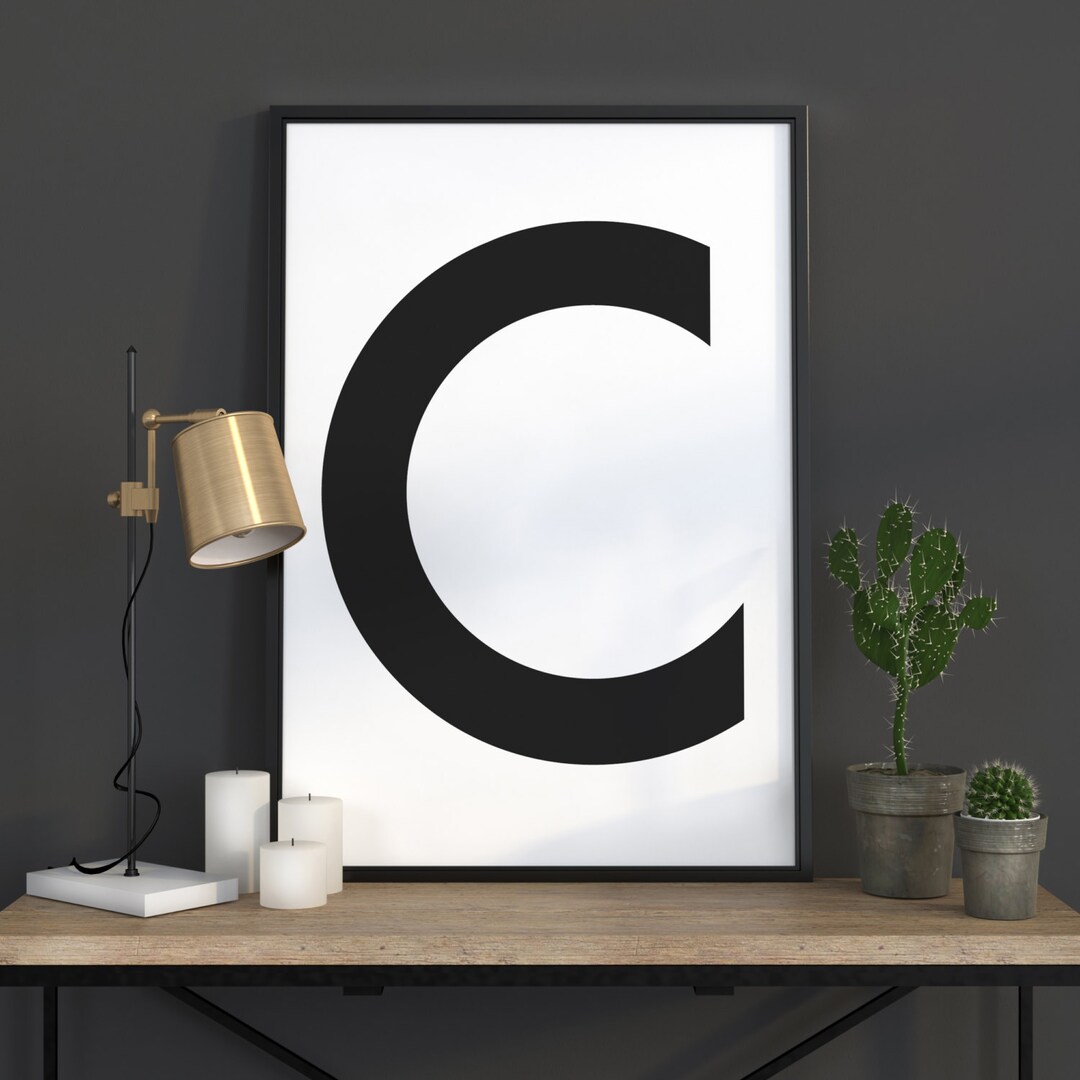 C Letter Print, Initial Wall Art, Scandinavian Art, Scandinavian Poster ...