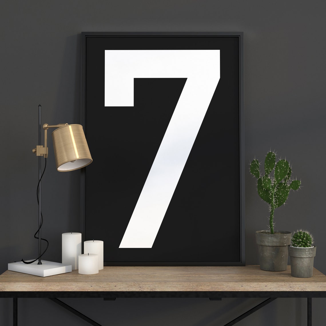 Number 7 Print, 7 Wall Art, Scandinavian Art, Scandinavian Poster ...