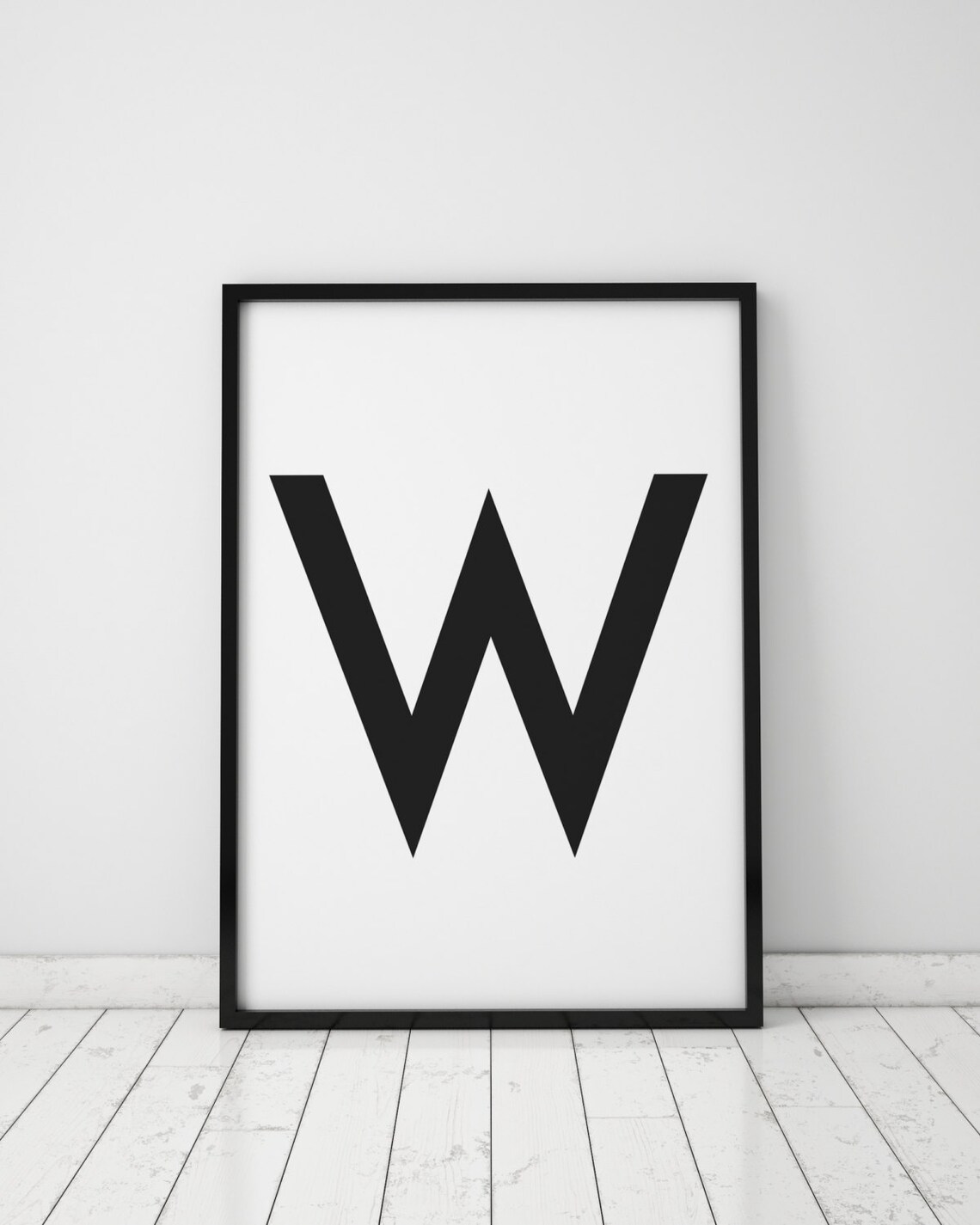 W Letter Print, Initial Wall Art, Scandinavian Art, Scandinavian Poster ...