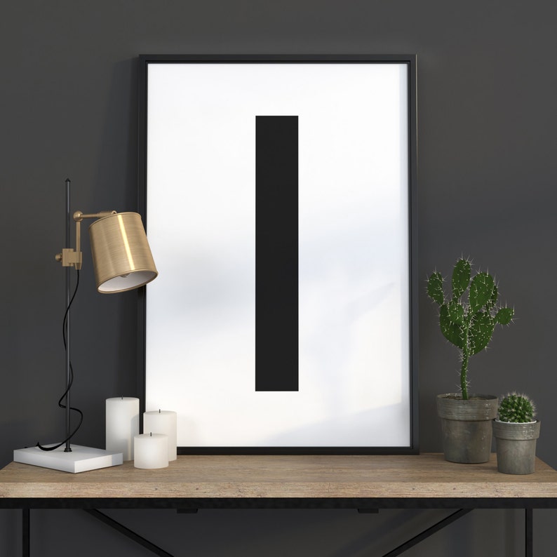 I Letter Print, Initial Wall Art, Scandinavian Art, Scandinavian Poster ...