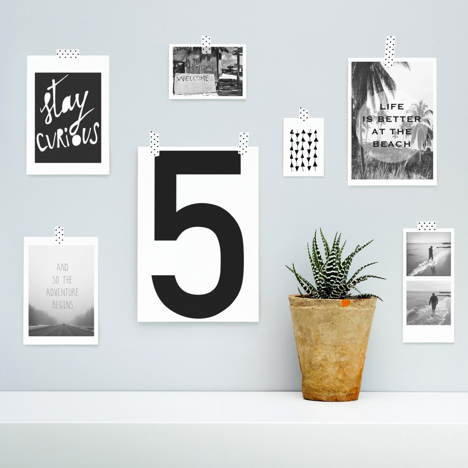 Number 5 Print, 5 Wall Art, Scandinavian Art, Scandinavian Poster ...