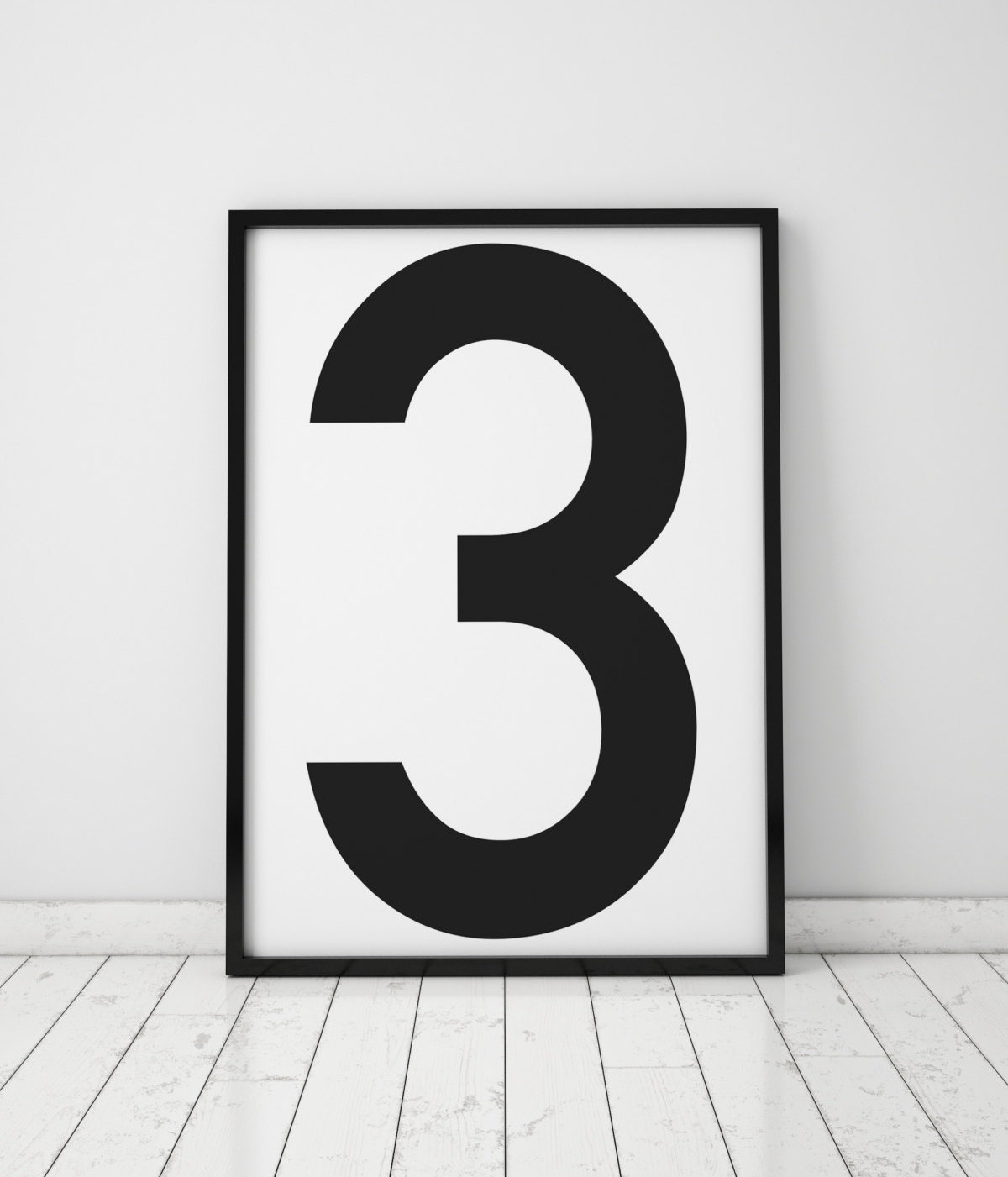 Number 3 Print, Wall Art, Scandinavian Art, Scandinavian Poster, Number ...