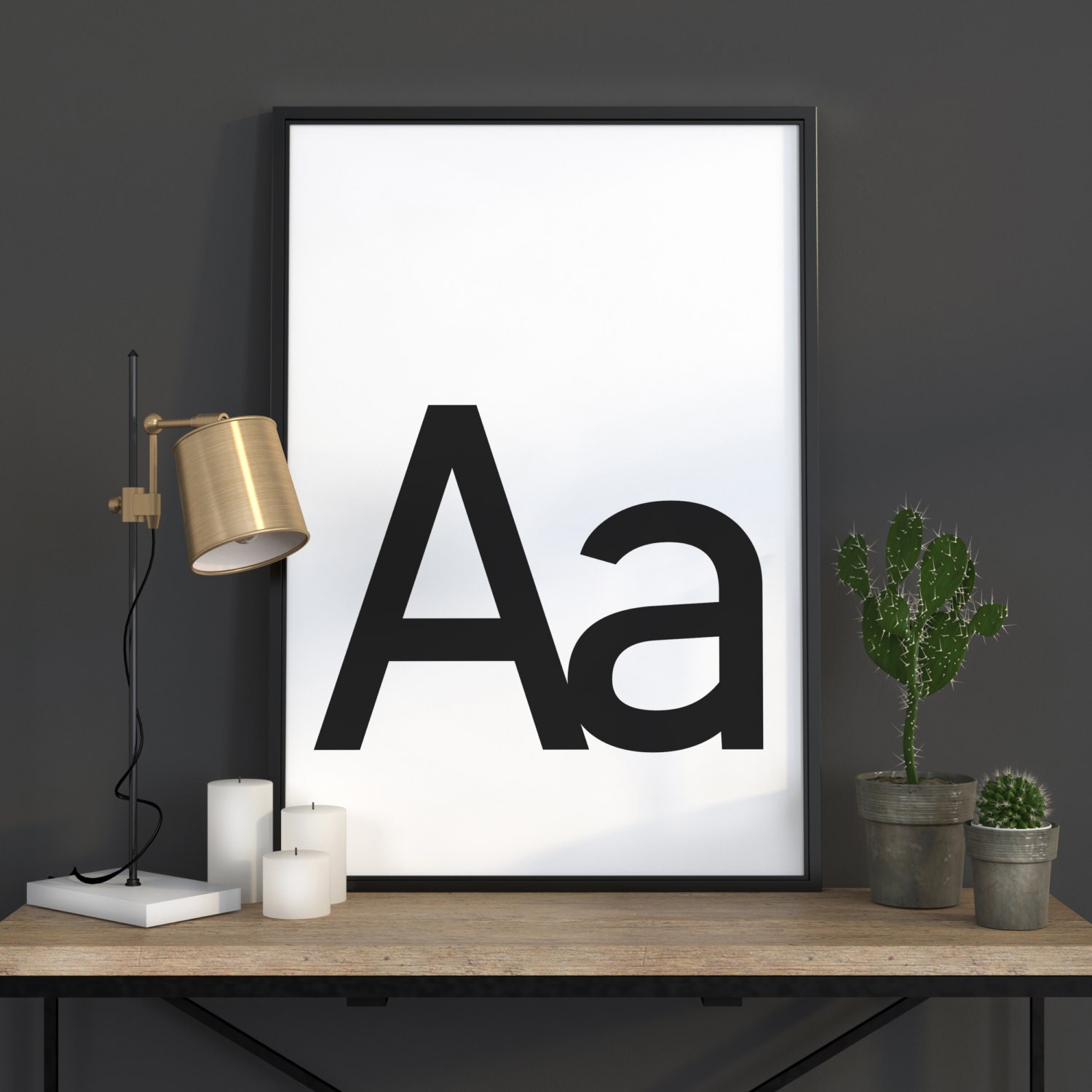 Aa Letter Print, Initial Wall Art, Scandinavian Art, Scandinavian ...