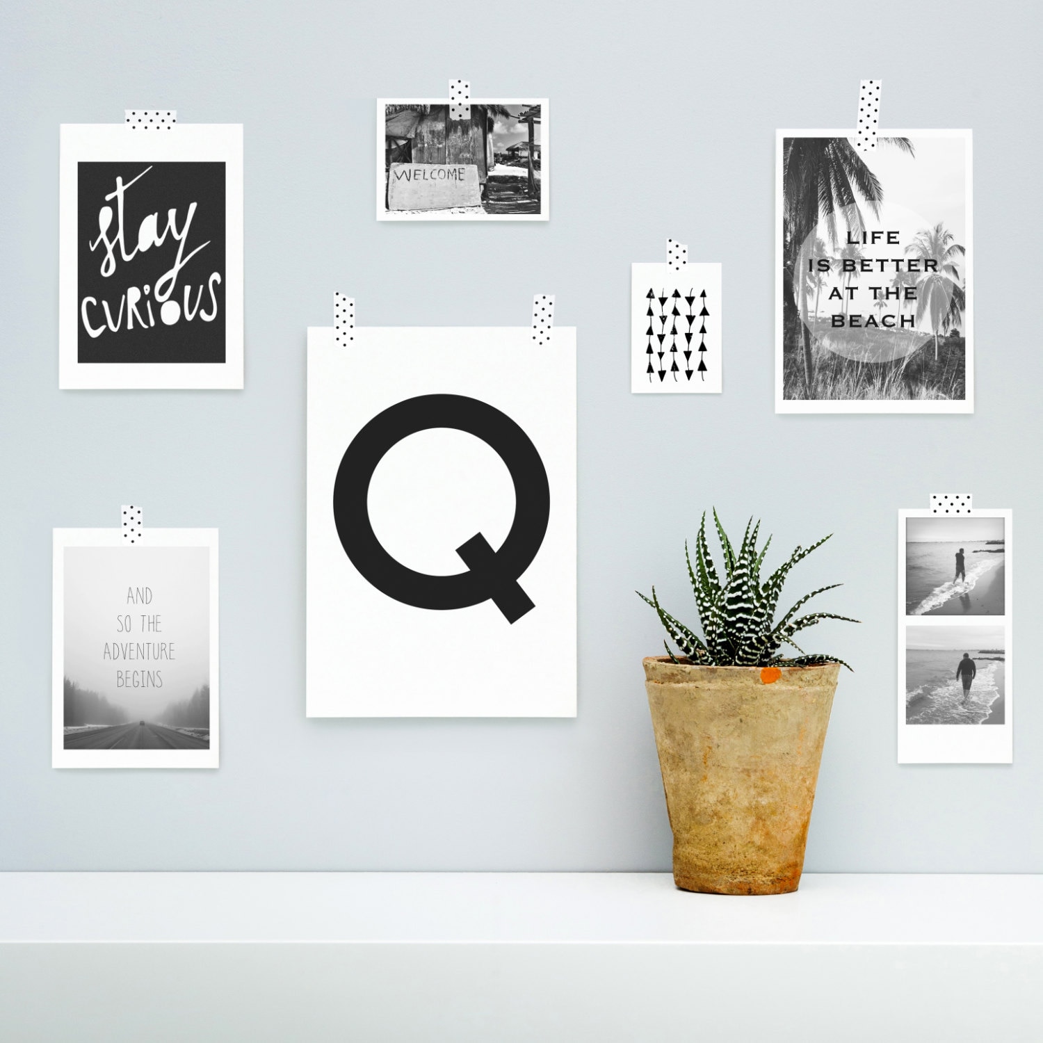 Q Letter Print, Initial Wall Art, Scandinavian Art, Scandinavian Poster ...