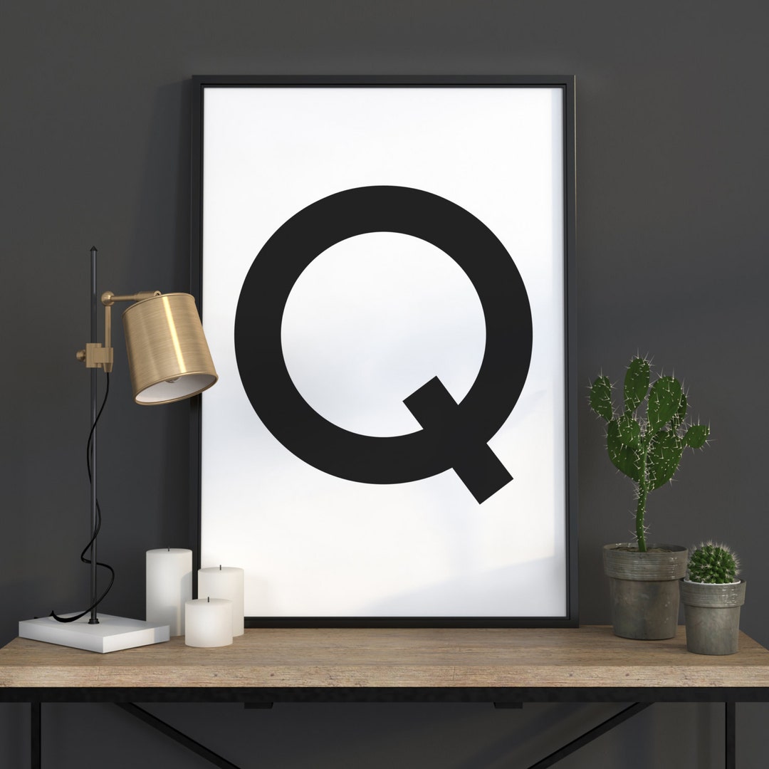 Q Letter Print, Initial Wall Art, Scandinavian Art, Scandinavian Poster ...